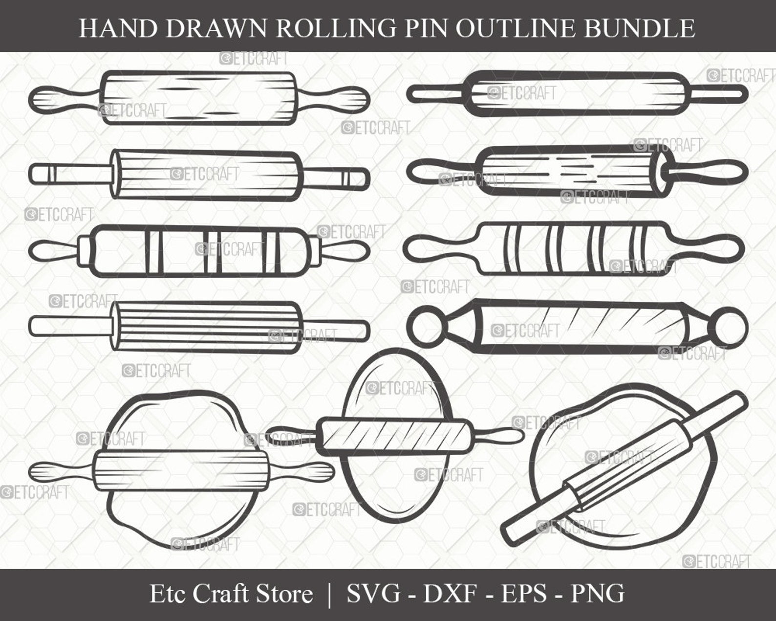 Rolling Pin SVG Cut File Kitchen Items Svg Printable Clipart - Etsy Canada
