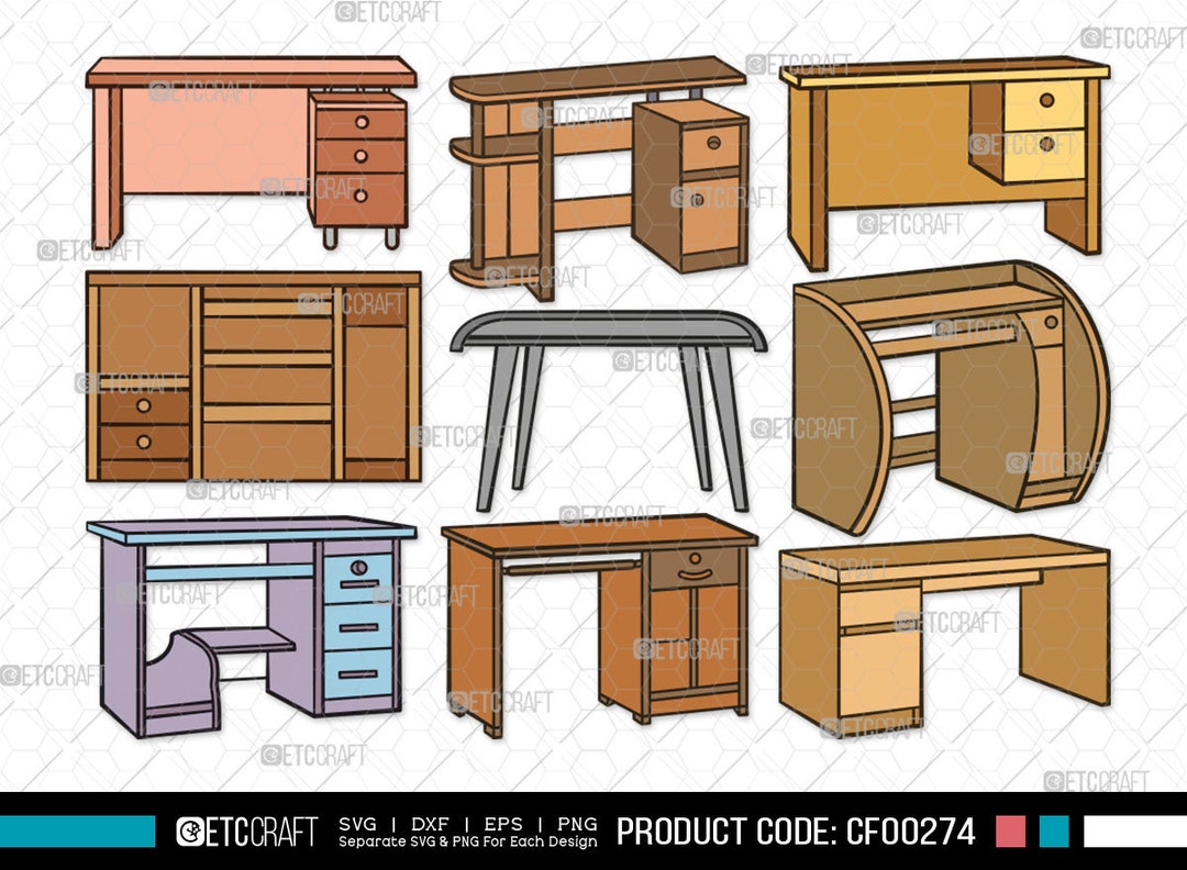 Computer Table Clipart Computer Table SVG Computer Desk Svg - Etsy ...