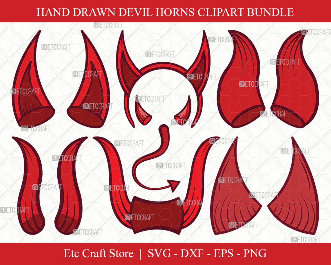 Devil Horns SVG Cut File, Devil Tail Svg Printable Clipart - Etsy