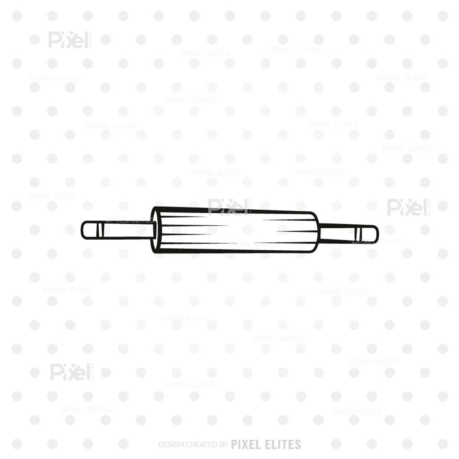 Rolling Pin Outline SVG Cut File | Kitchen Crafts & Baking Items Design ...