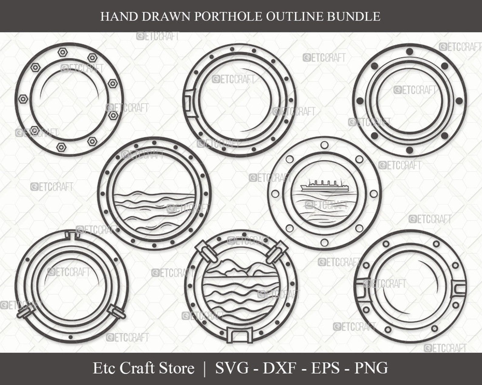 Porthole Outline SVG Ship Porthole Svg Ship Window Svg - Etsy