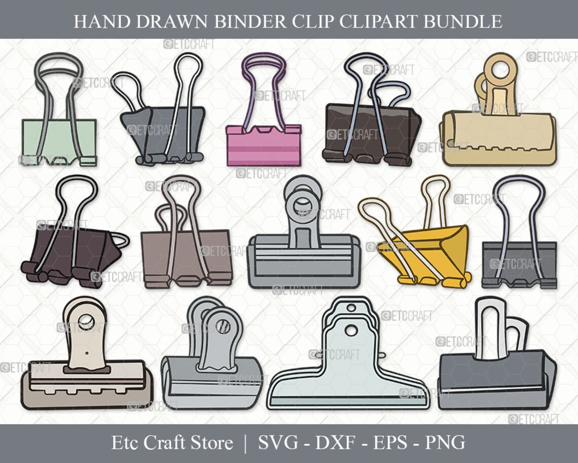 Binder Clip Clipart SVG Cut File Binder Clip SVG School - Etsy Canada