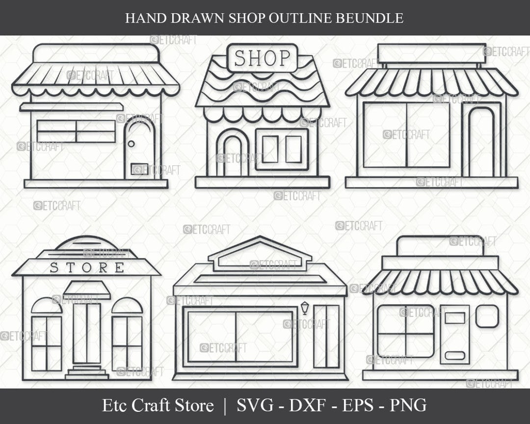 Shop SVG Cut Files, Shop Outline, Super Shop Svg, Market Svg, Store Svg ...
