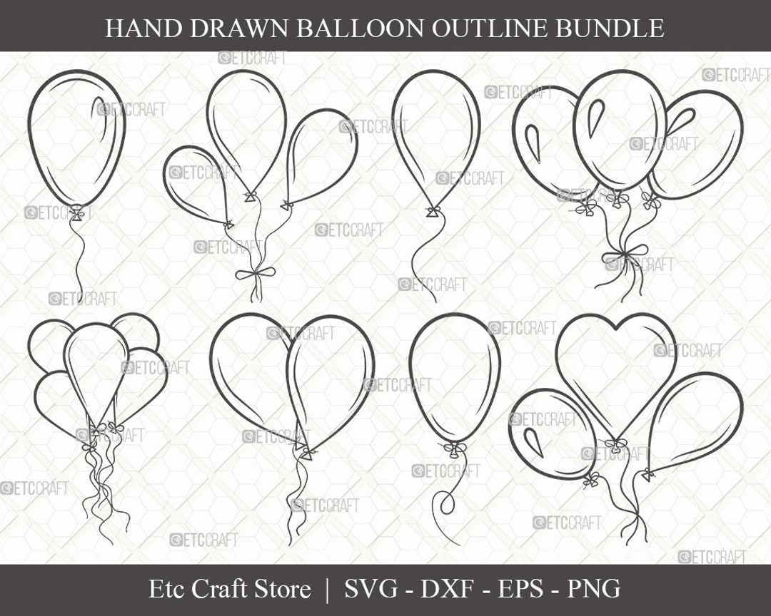 Balloon Outline SVG Cut File | Balloon Svg | Balloon String Svg | Hot ...