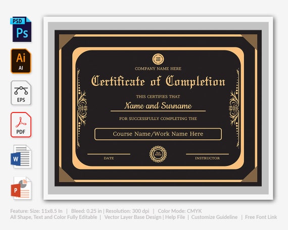 Microsoft Word Certificate Of Completion Template