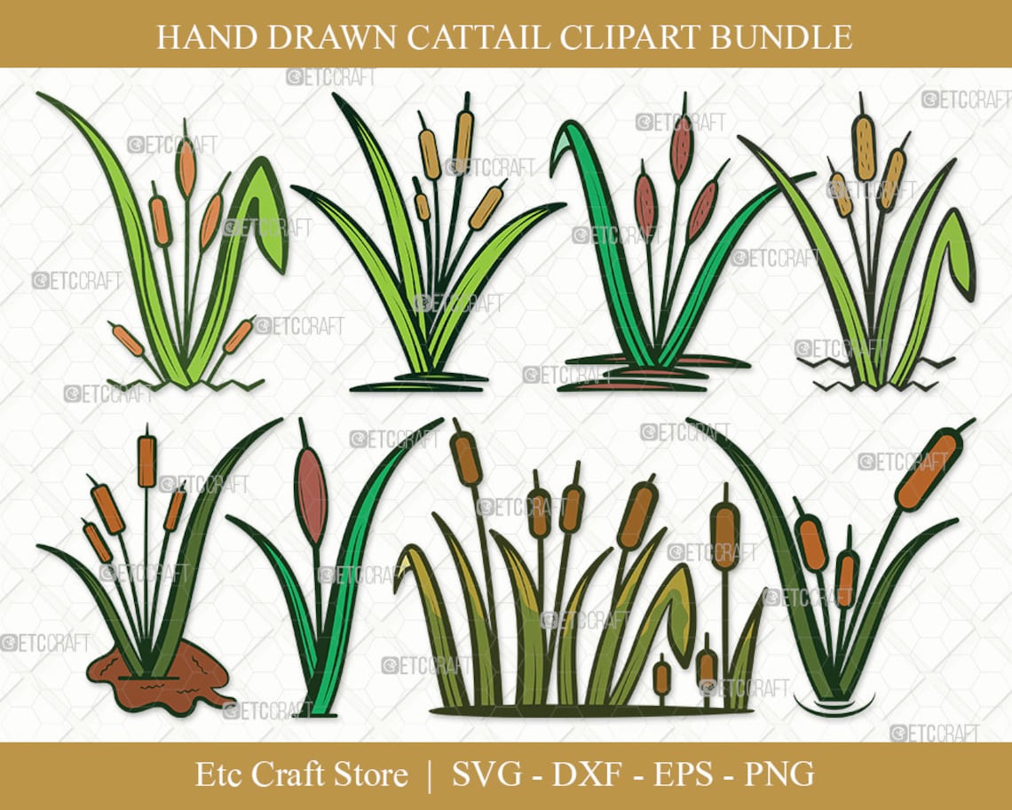 Cattail SVG Cut File Bulrush Plant Svg Cattail Flower Svg - Etsy India