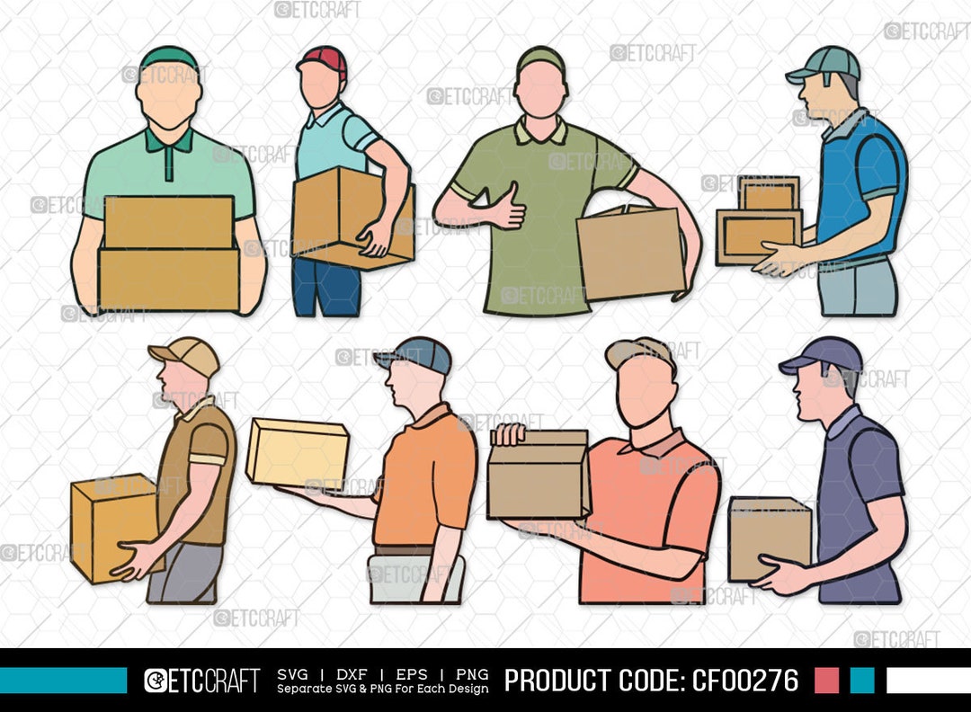 Delivery Man Clipart Man SVG Delivery Service Svg Delivery - Etsy Australia
