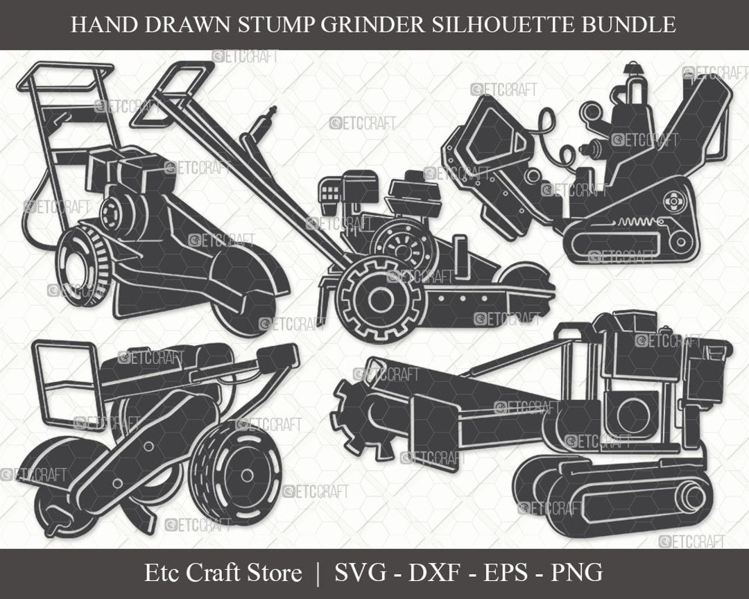 Stump Grinder SVG, Machine Silhouette, Stump Cutter Svg, Tree Cutter ...