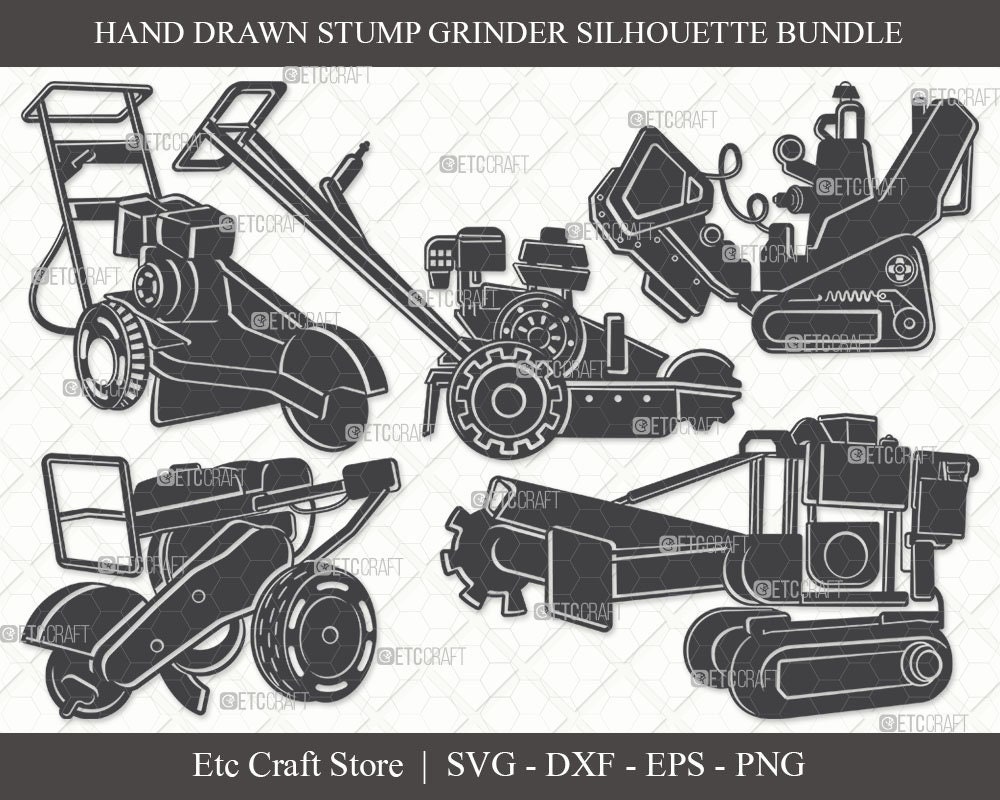 Stump Grinder SVG, Machine Silhouette, Stump Cutter Svg, Tree Cutter ...
