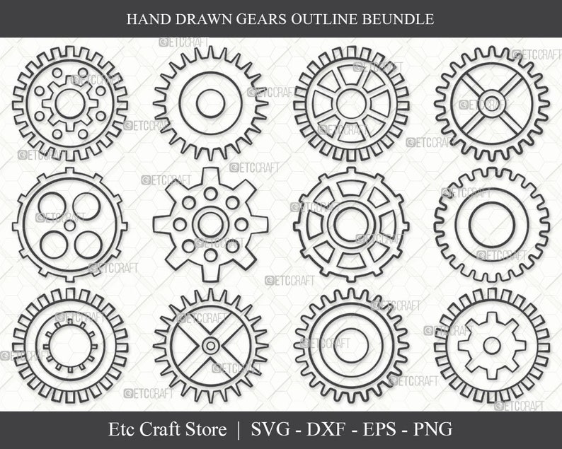 Gears SVG Gears Outline Metal Gears Svg Machine Gear Svg - Etsy Canada