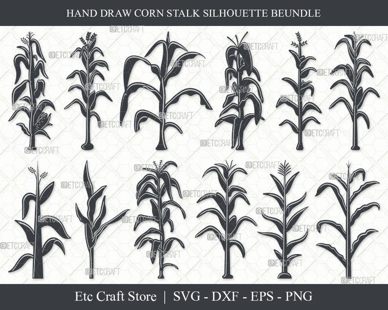 Corn Stalk SVG Corn Stalk Silhouette Corn Tree Svg Corn - Etsy
