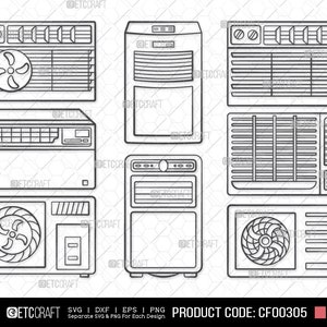 Air Conditioner SVG, AC Outline, Floor Standing Svg, Hvac Svg, Portable ...