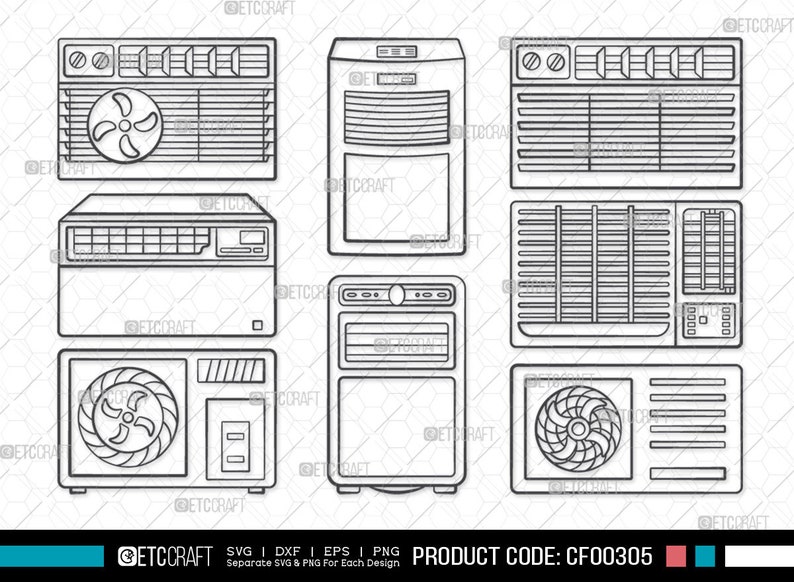 Air Conditioner SVG AC Outline Floor Standing Svg Hvac Svg - Etsy
