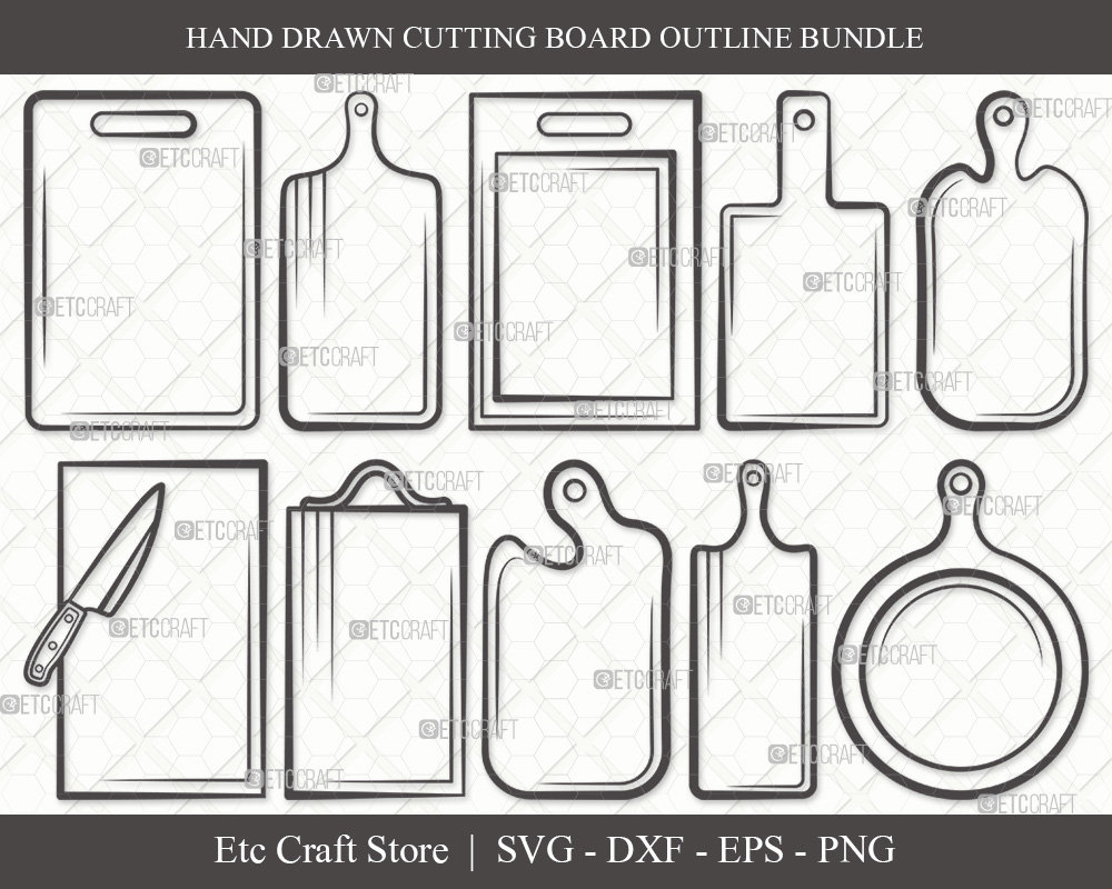 Cutting Board Outline SVG Cut File Kitchen Board Svg - Etsy Canada