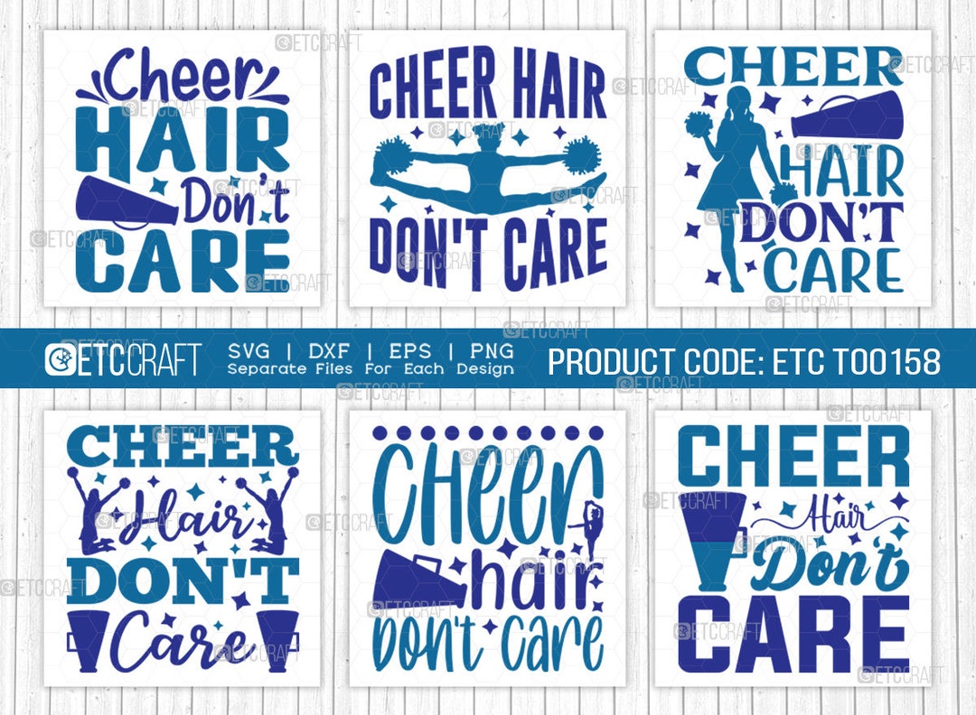 Cheer Hair Dont Care SVG T-shirt Design Bundle-beautiful Cheerleading ...