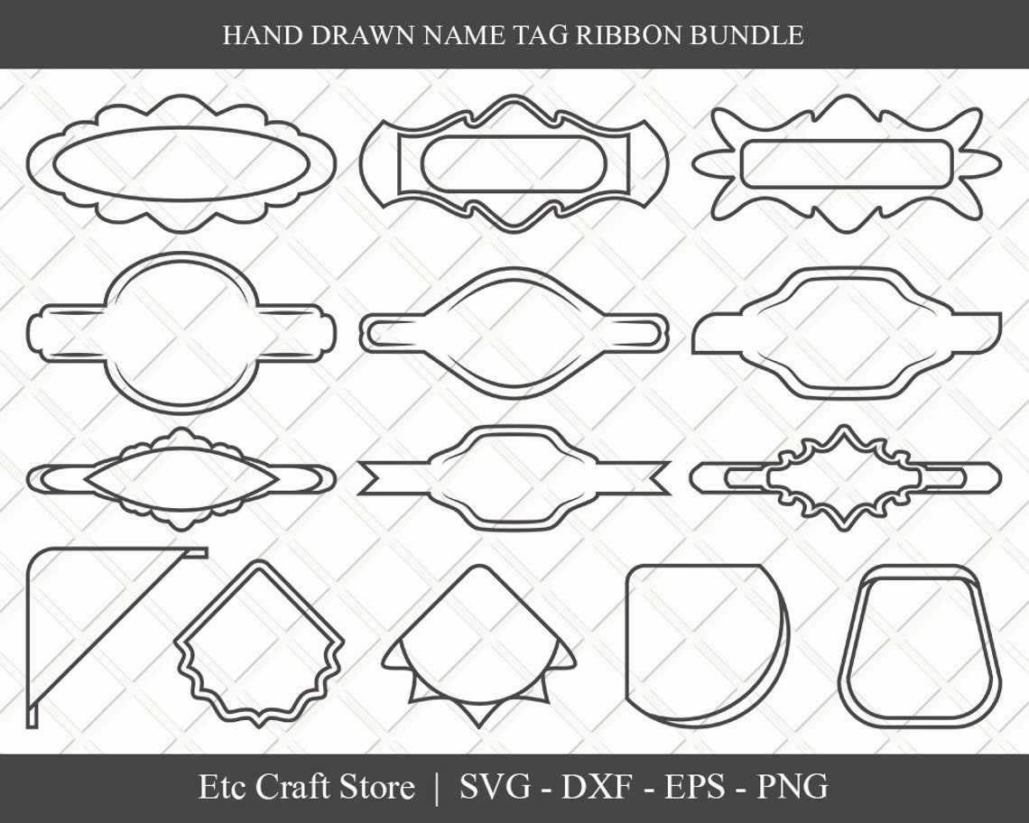 Name Tag Ribbon SVG Cut Files Name Tag Svg Tag Ribbon | Etsy