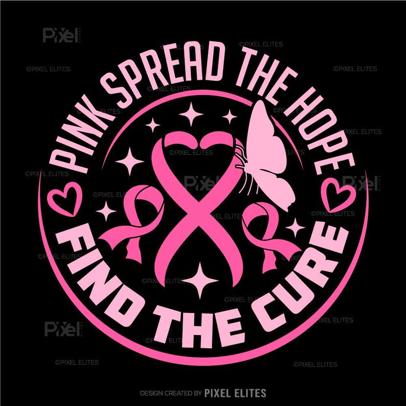 Pink Spread the Hope Find the Cure SVG Cut File | Breast Cancer ...