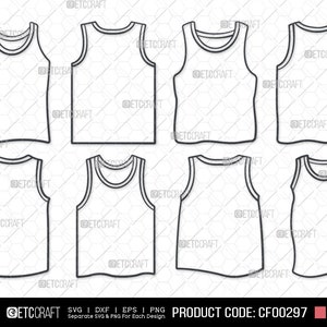 Tank Top Tshirt SVG, Tank Top Outline, Sleeveless Tshirt Svg, Man Wear ...