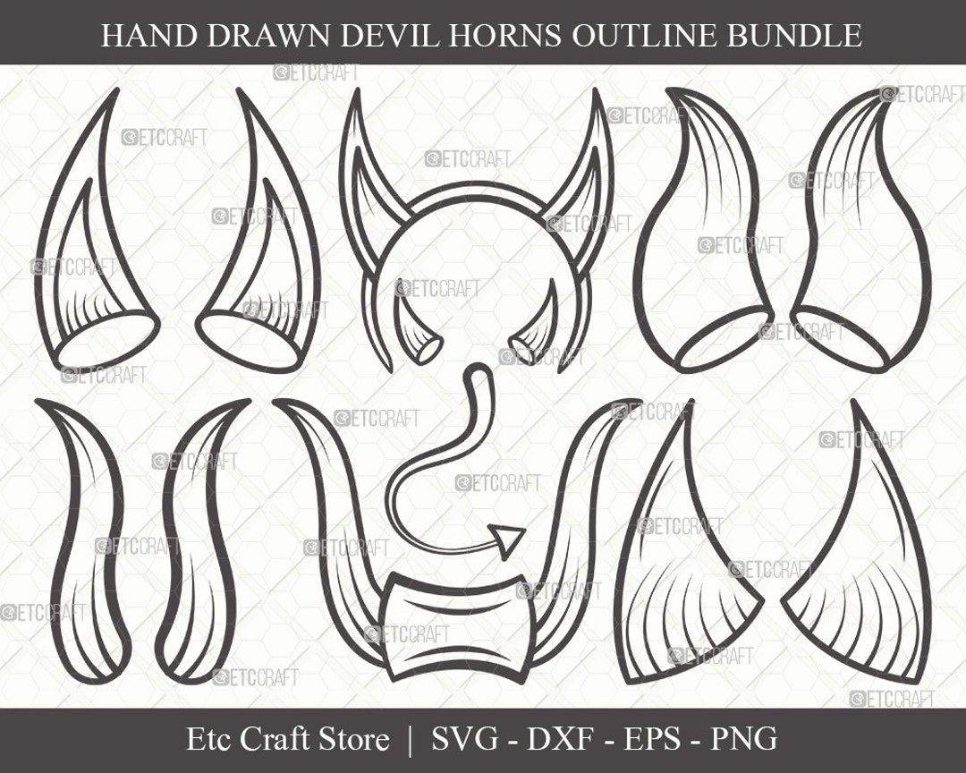 Devil Horns SVG Cut File, Devil Tail Svg Printable Clipart - Etsy