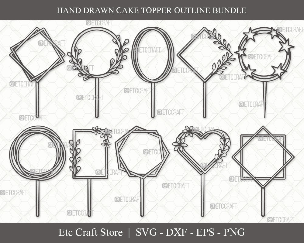 Cake Topper Outline SVG Cut File Happy Birthday Svg - Etsy UK