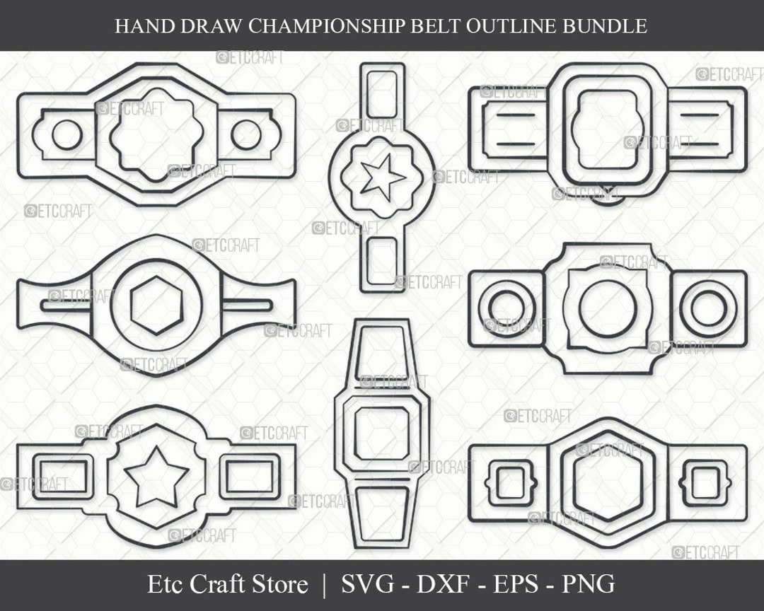 Championship Belt SVG, Belt Outline, Belt Svg, Champion Belt Svg ...