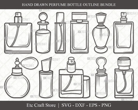 Perfume Bottle Outline SVG Cut File Scent Bottle Svg | Etsy UK