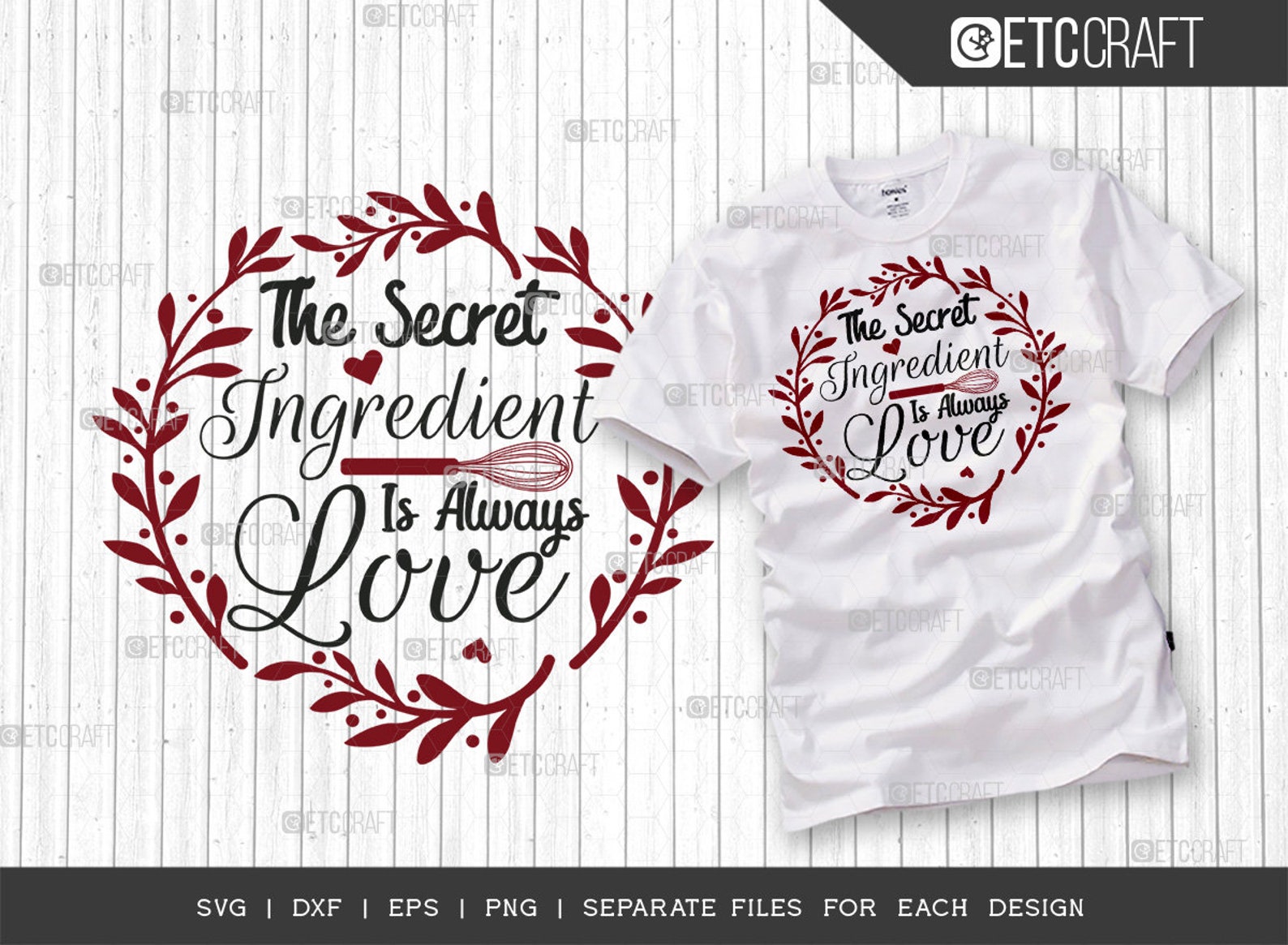 The Secret Ingredient is Always Love SVG Bundle Secret - Etsy