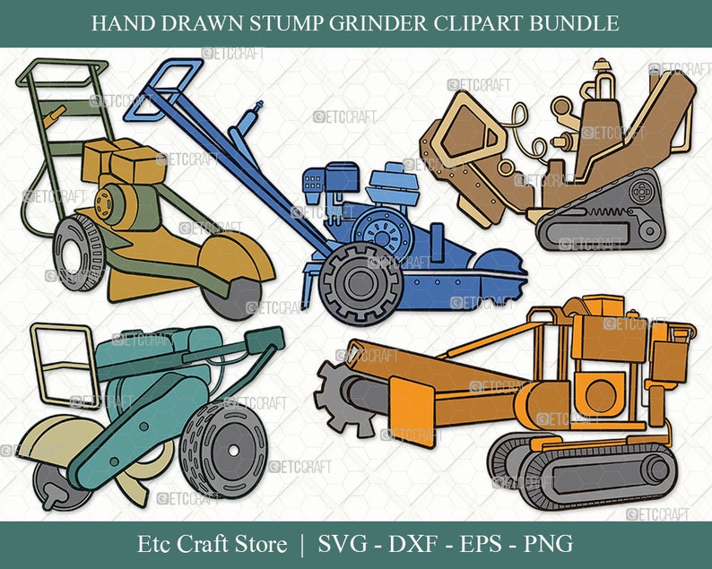 Stump Grinder SVG, Machine Clipart, Stump Cutter Svg, Tree Cutter Svg ...