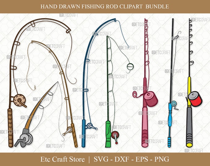 Fishing Rod SVG Bundle, Fishing Net Svg, Fishing With Boat Svg, Fish ...