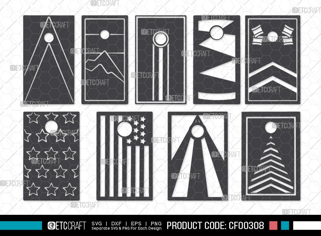 Cornhole Boards SVG Cut File Bundle, Cornhole Silhouette, Backyard Game ...