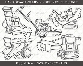 Stump Grinder SVG Machine Outline Stump Cutter Svg Tree - Etsy