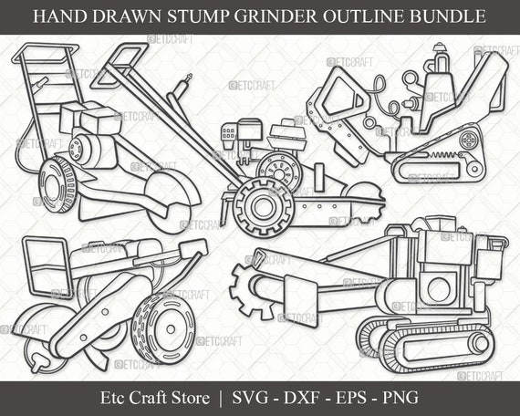 Stump Grinder SVG Machine Outline Stump Cutter Svg Tree - Etsy