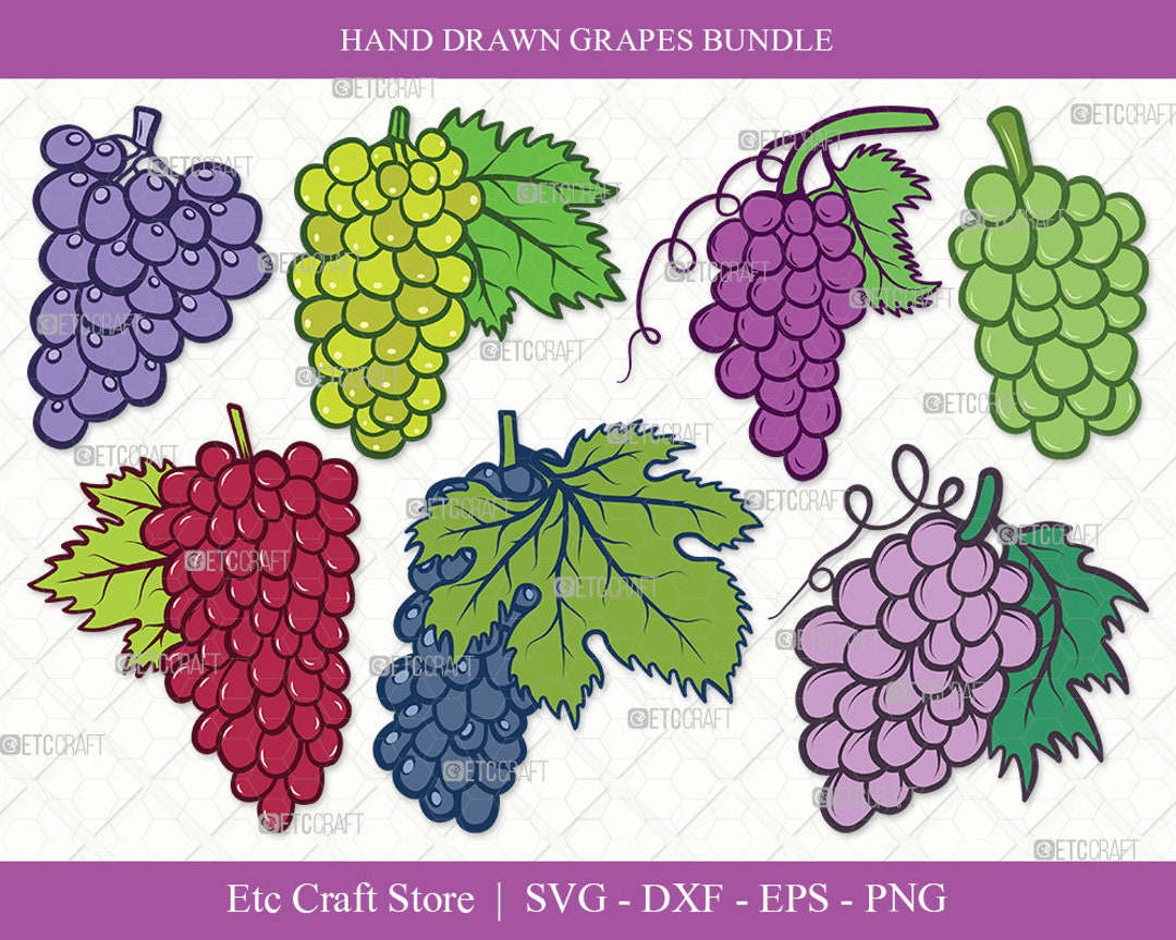 Grapes Clipart SVG Cut File Grape Svg Grape Vine Svg - Etsy