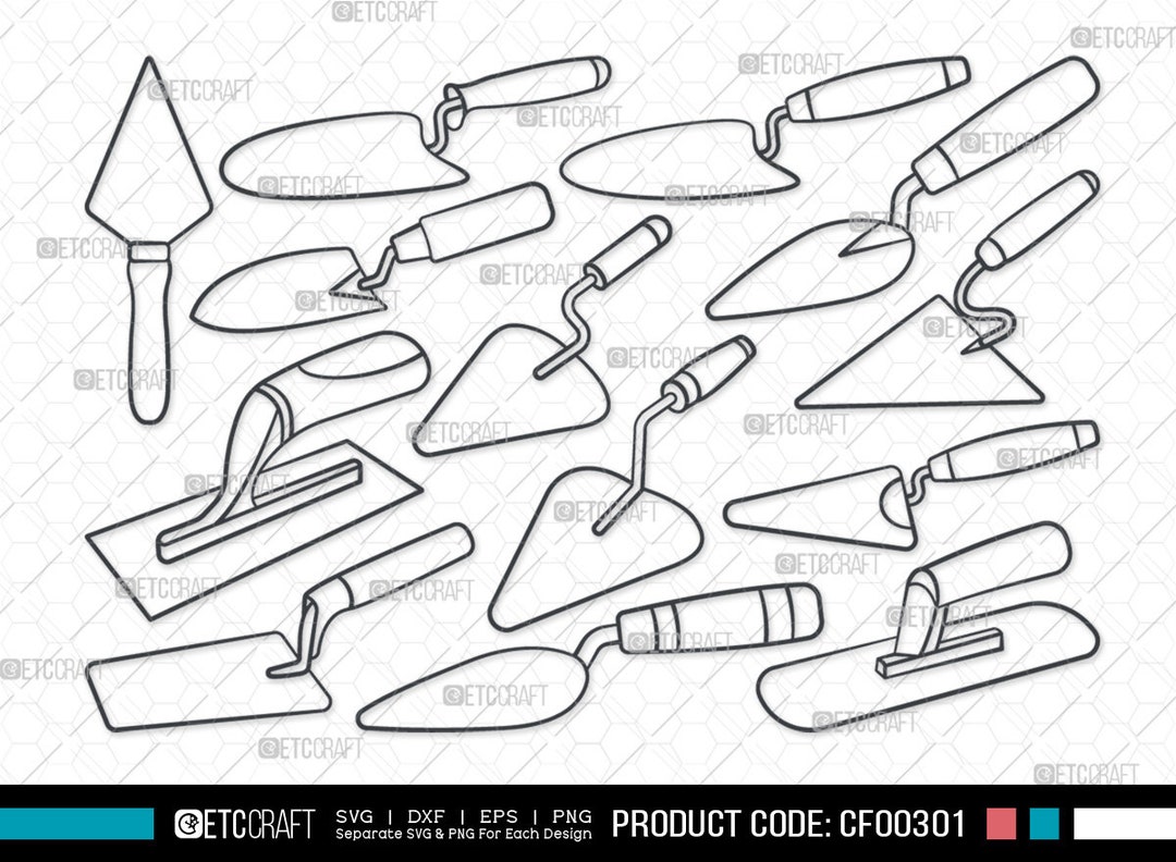 Trowel SVG, Trowel Outline, Bricklaying Trowel Svg, Cement Trowel Svg ...