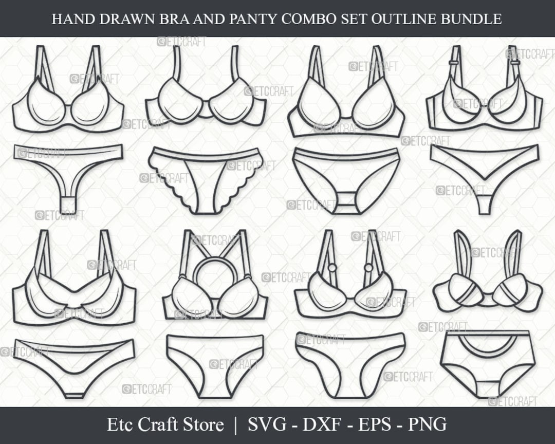 Bra & Panty Svg Lingerie Outline Women Underwear Svg Bikini - Etsy