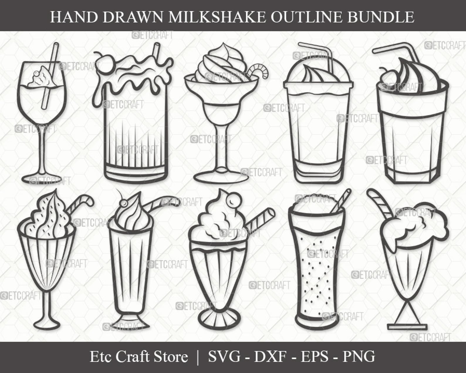 Milkshake Outline SVG Cut File Drink Shake Svg Root Beer Float Svg ...