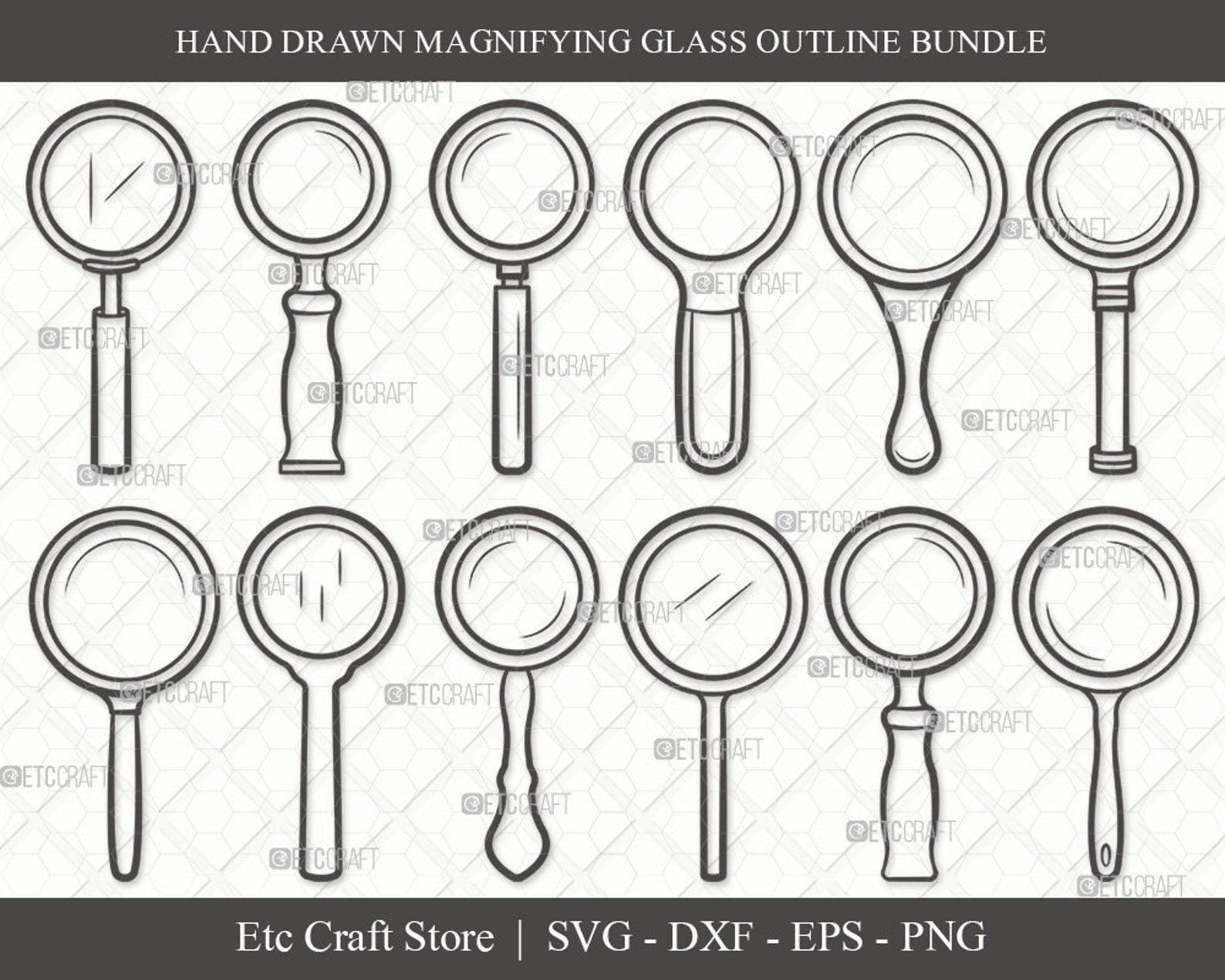 Magnifying Glass Outline SVG Cut File Magnifier Svg - Etsy