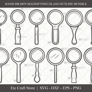 Magnifying Glass Outline SVG Cut File Magnifier Svg - Etsy