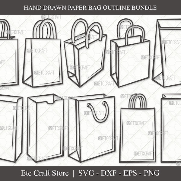 Tote Bag Outline Svg - Etsy