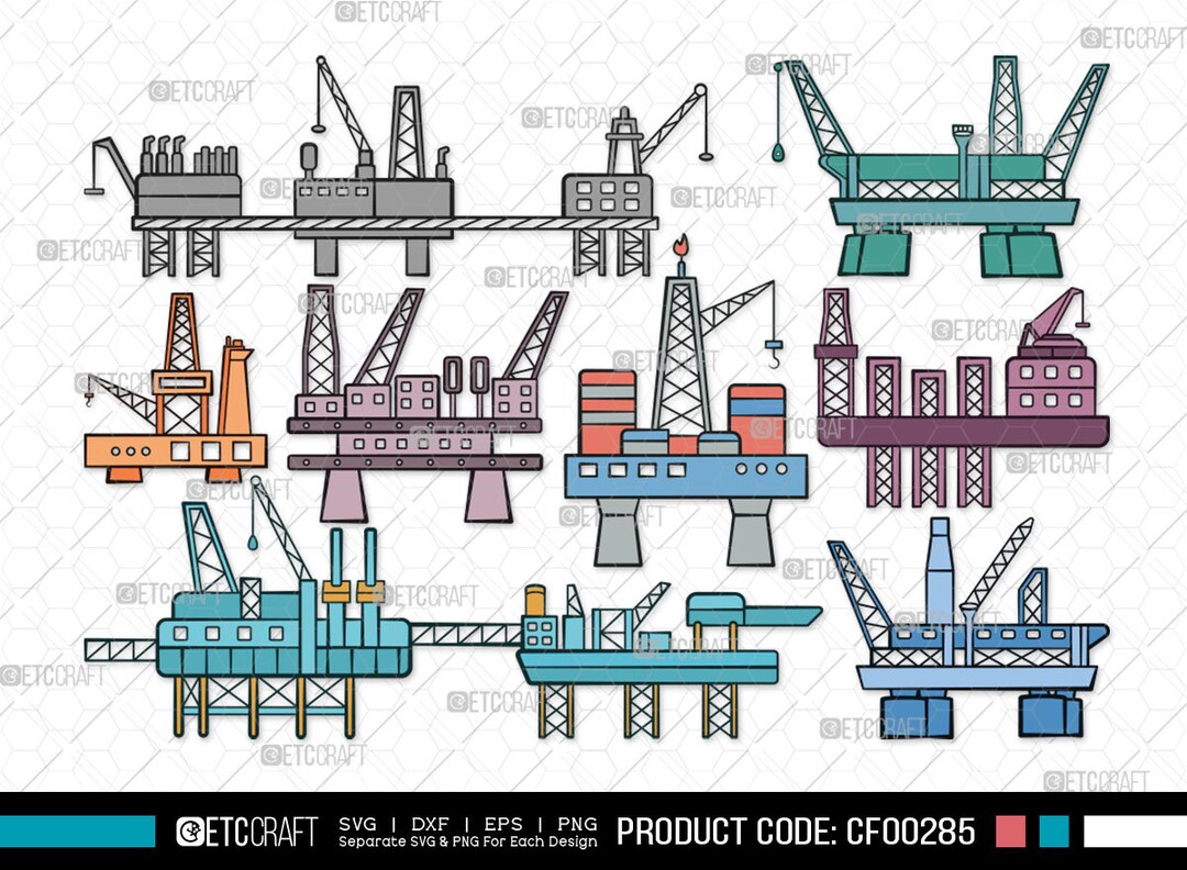 Oil Rig Clipart, Oil Rig SVG, Oil Derrick Svg, Oil Well Svg, Oil Rig ...