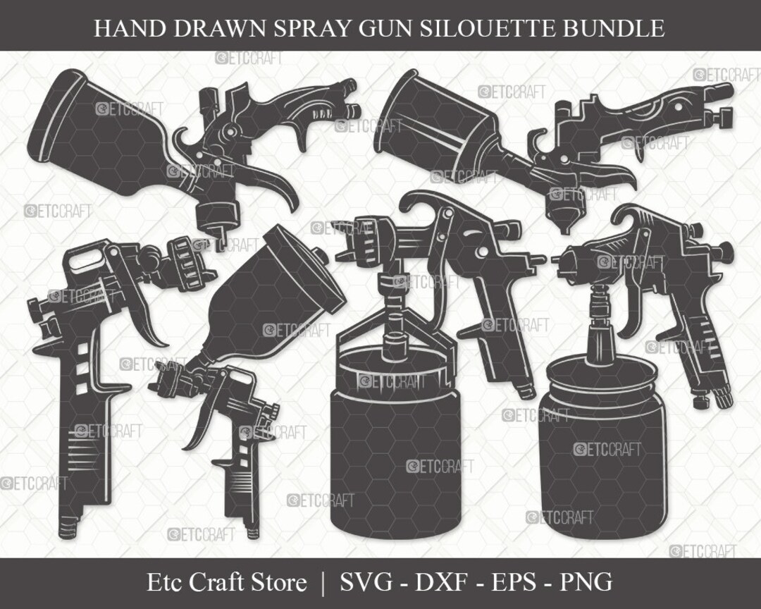 Spray Gun Silhouette SVG Cut File | Paint Spray Gun Svg | Painting Svg ...