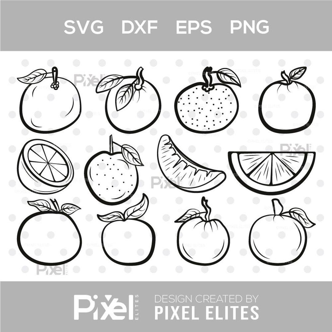 Cherry Outline SVG Cut File | Summer Fruit & Orange Slice Design Bundle ...