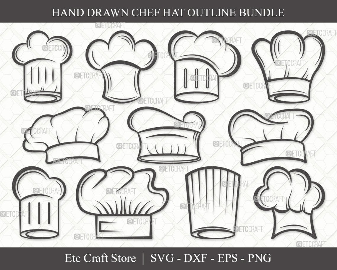 Chef Hat Outline SVG Cut File Chef Svg Cook Hat Svg Koki - Etsy Canada