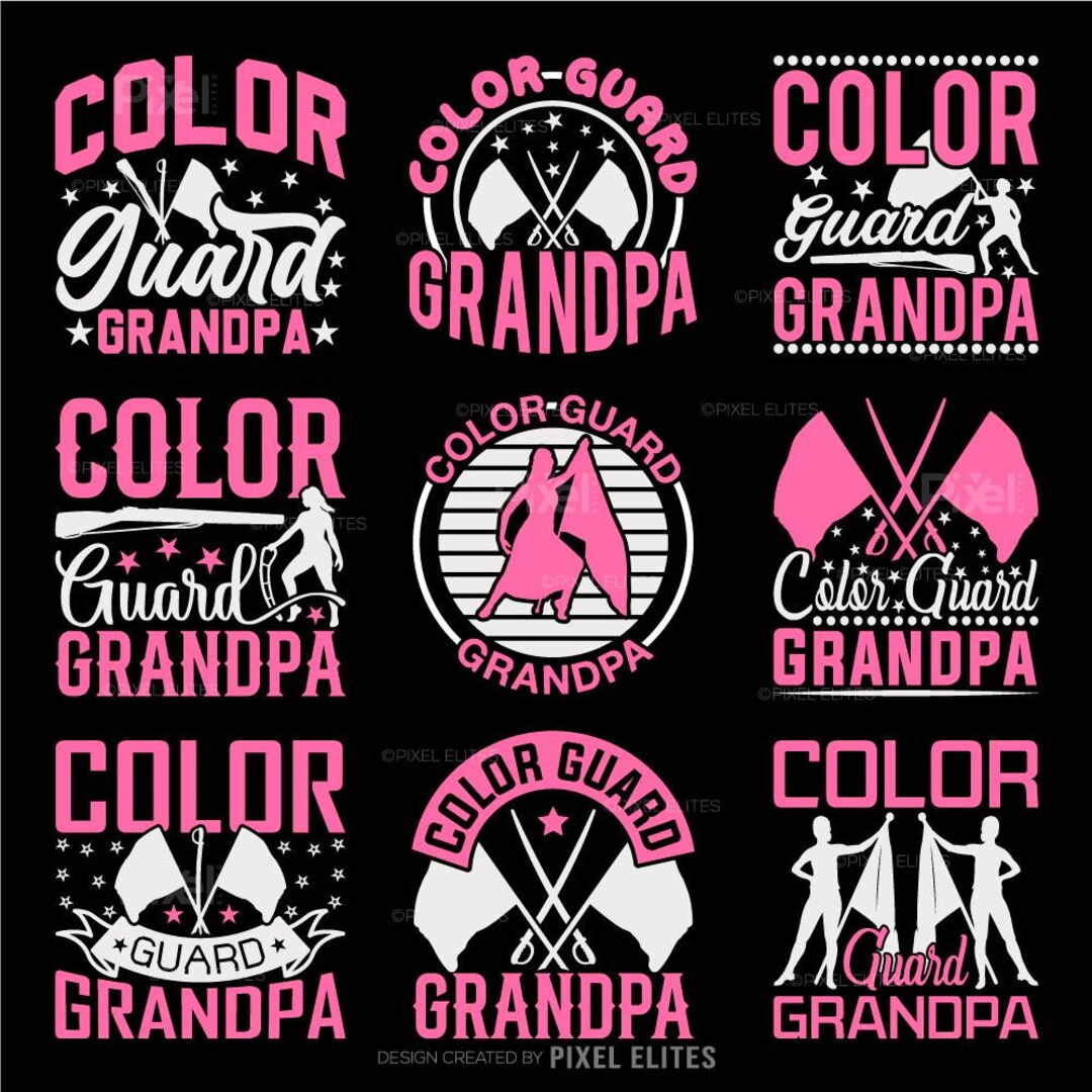 Color Guard Grandpa SVG Bundle | Guard Family Dad Mom Aunt Life Png Dxf ...