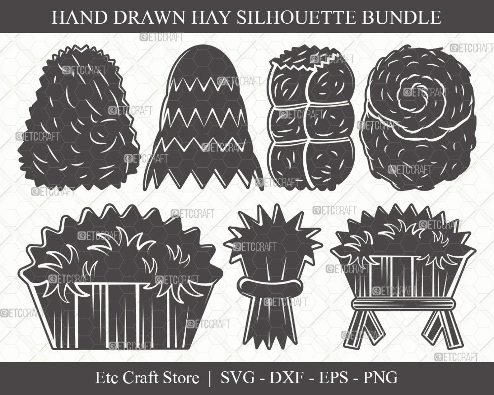 Hay Silhouette SVG Cut File Haystack Svg Farm Svg | Etsy