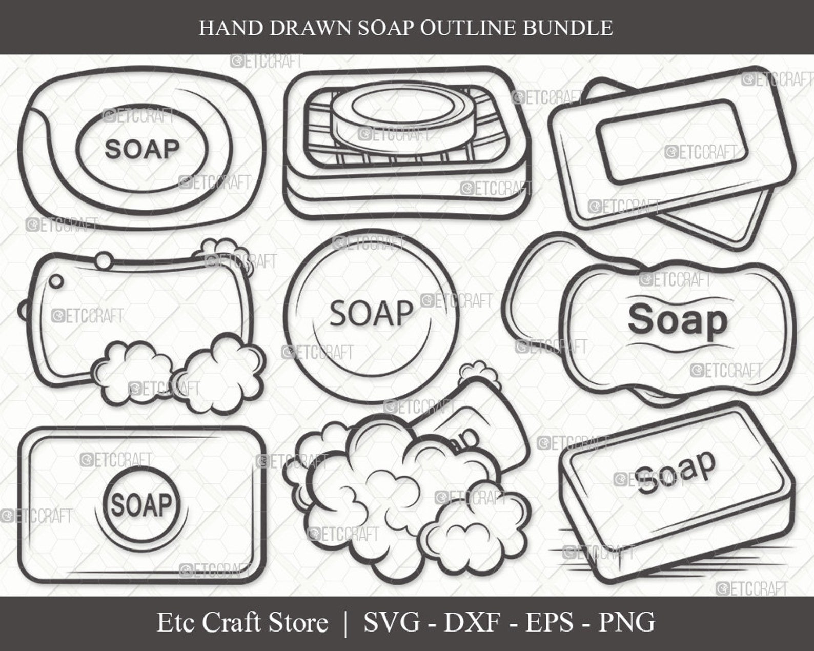 Soap Outline SVG Cut File | Soap Svg | Soap Bar Svg | Soap Bubbles | Soap Icon Svg | Body Soap ...