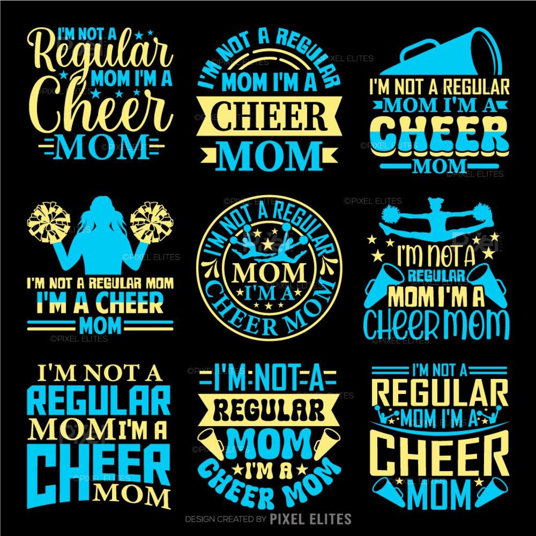 Cheer Mom SVG Bundle: Shirt Design Cut Files for Cricut (digital ...
