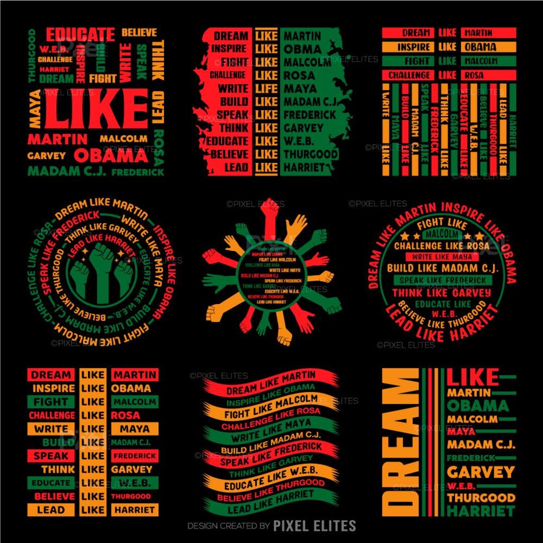 Dream Like Martin SVG Bundle | African American Quote T-shirt Design ...