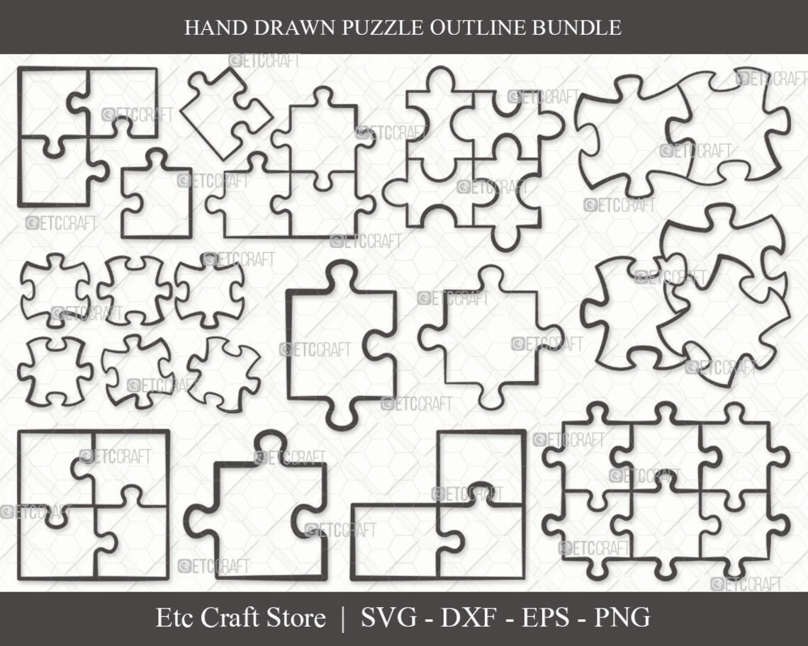 Puzzle Outline SVG Puzzle Piece Svg Jigsaw Puzzle Svg - Etsy Canada