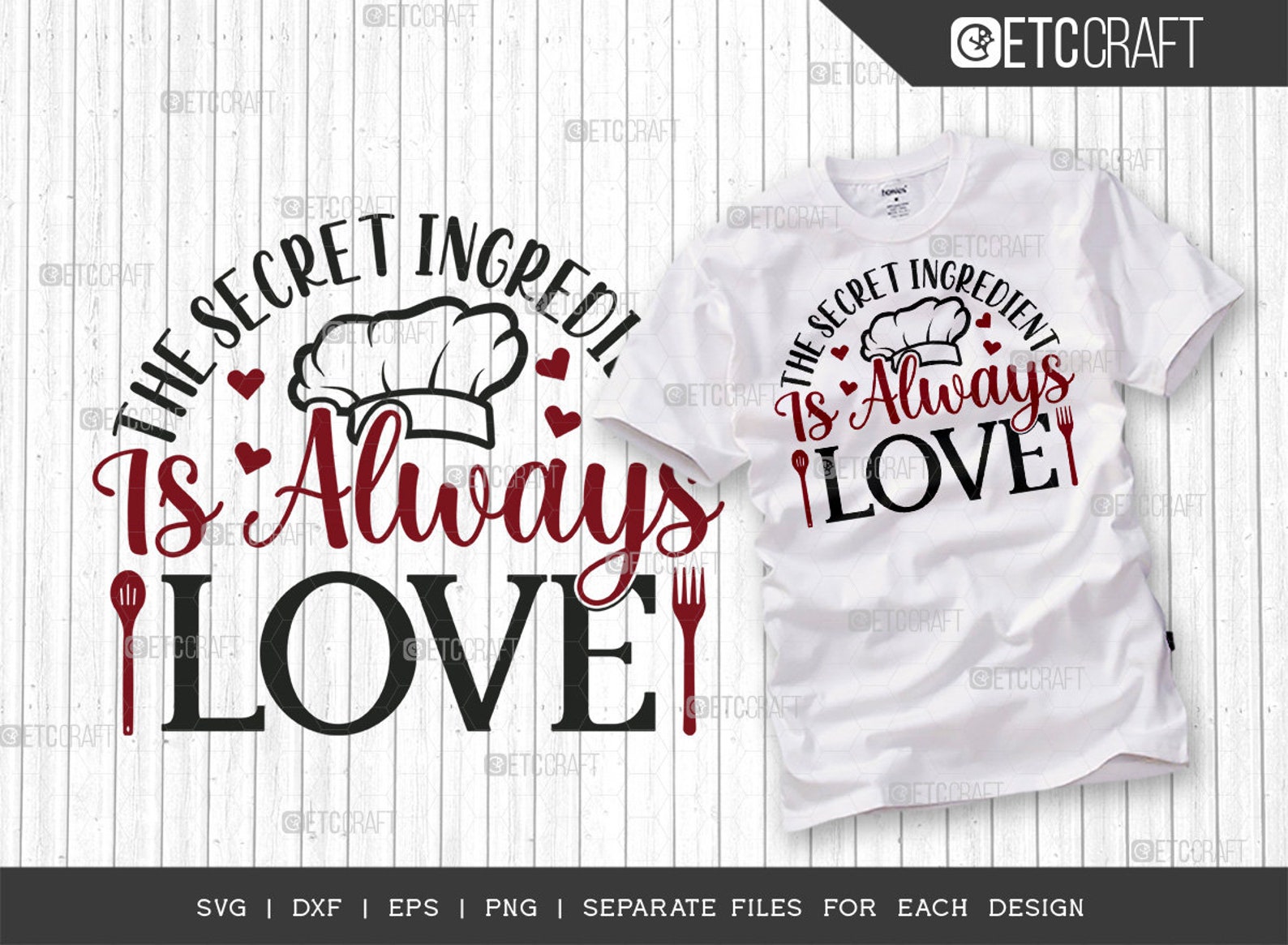 The Secret Ingredient is Always Love SVG Bundle Secret - Etsy